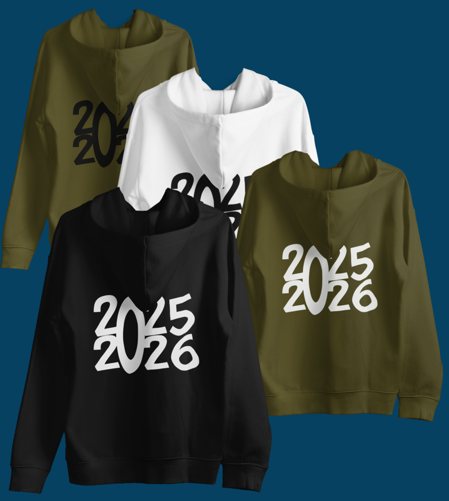 2025/2026 Års Hoodie med eget tryk på fronten - vsm-tryk